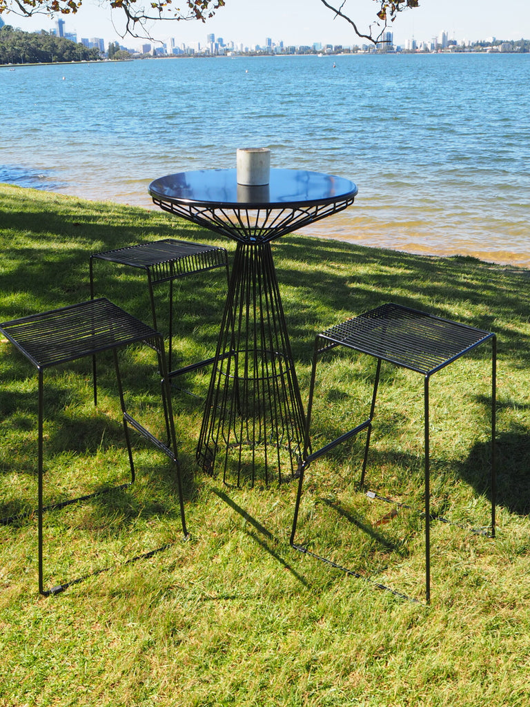 Black Wire Bar Table 60cm – MainEventHire